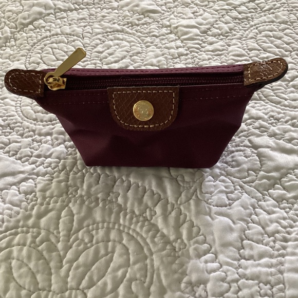 Longchamp | Bags | Longchamp Le Pliage Nylon Coin Purse Plum Color ...